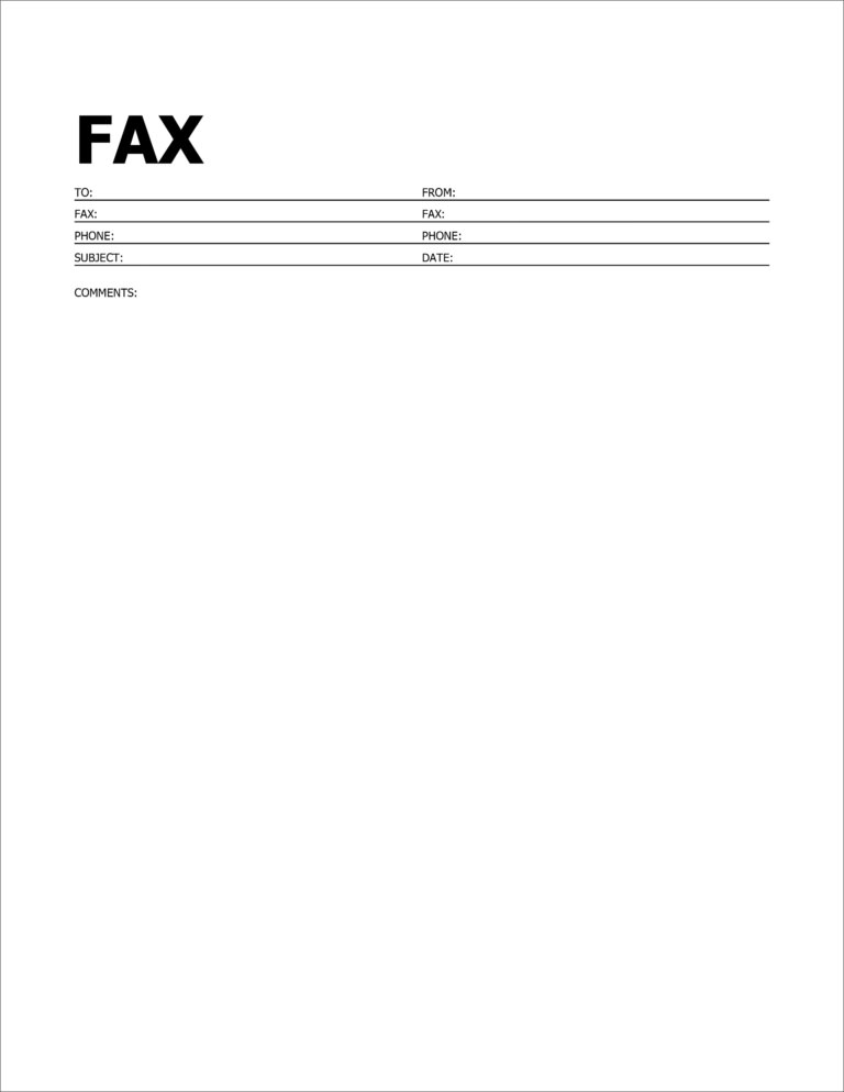20 Free Printable Fax Cover Sheets And Templates