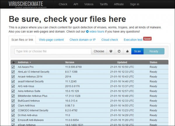 12 Scan Files For Virus Sites - Free Online Malware Scanner