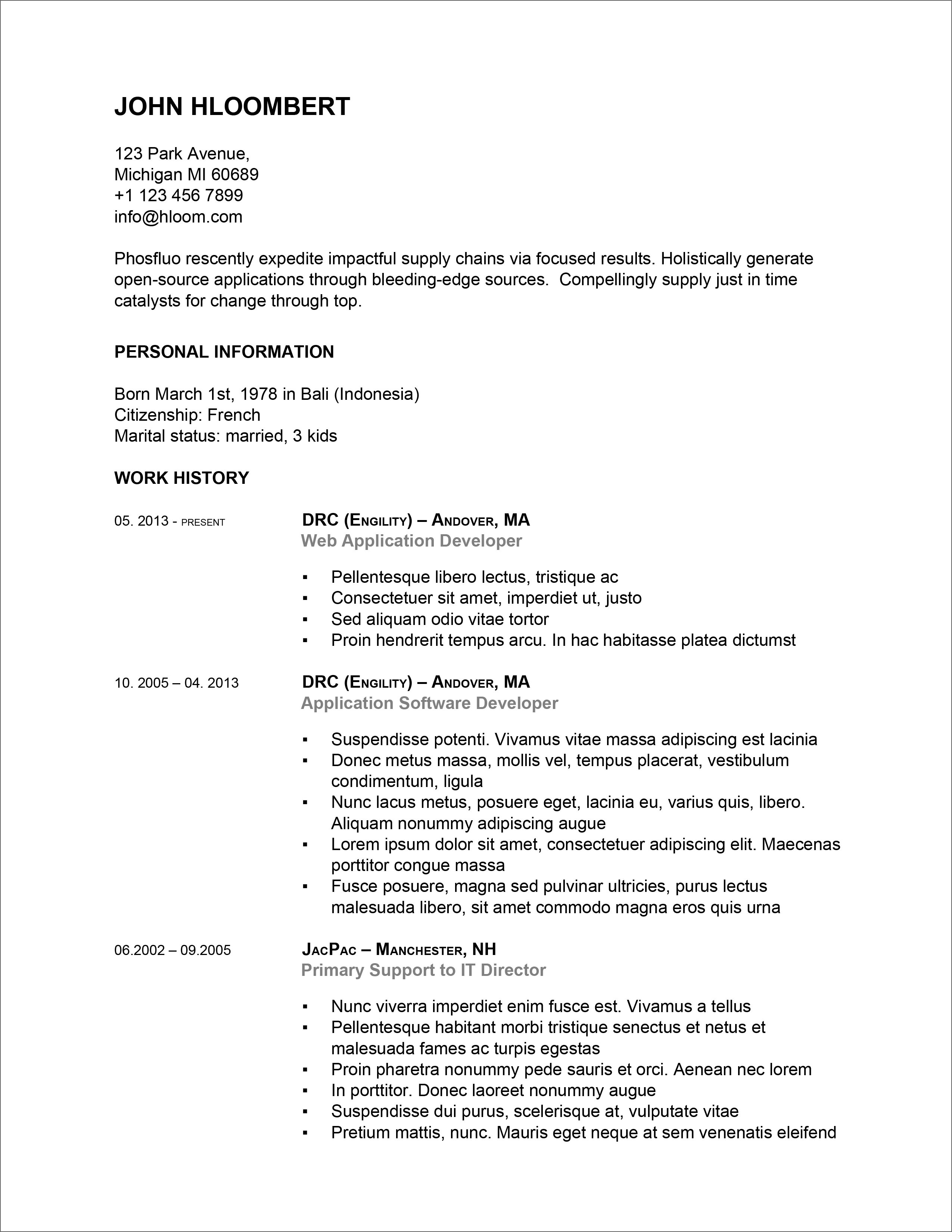 45 Free Modern Resume CV Templates Minimalist Simple Clean Design