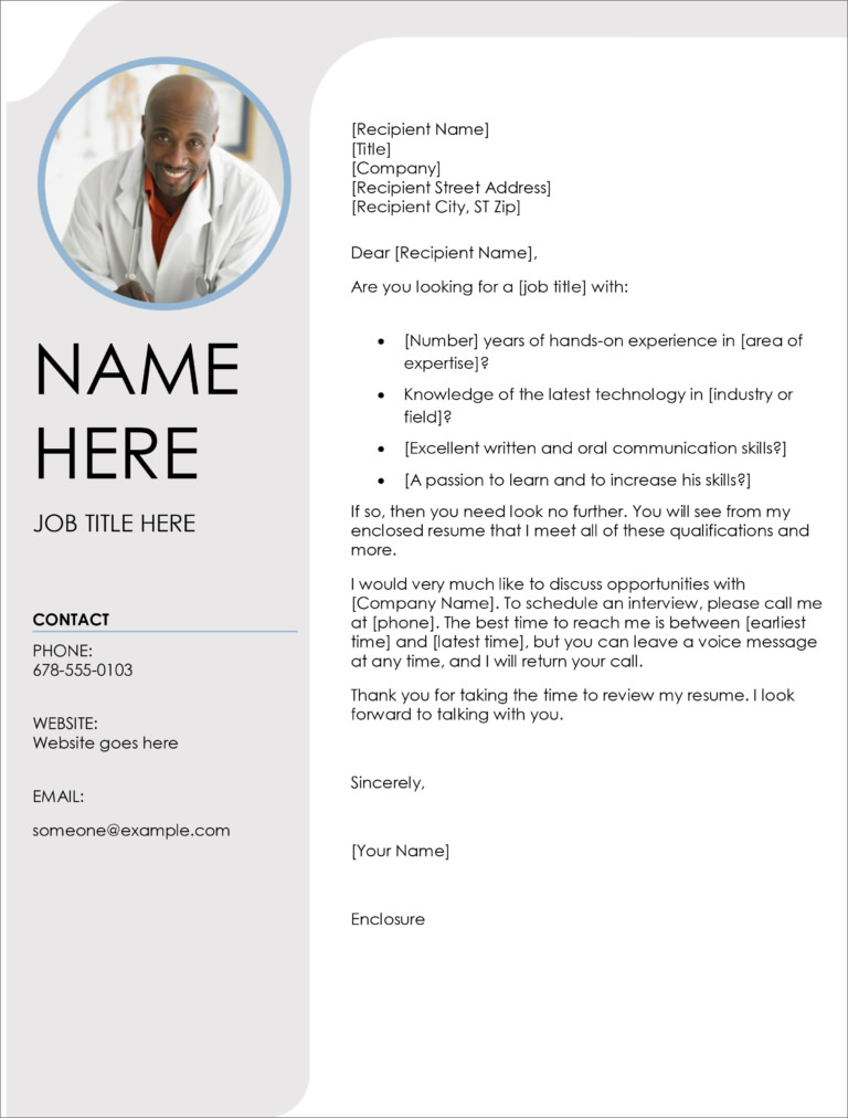20 Free Cover Letter Templates For Microsoft Word Docx And Google Docs
