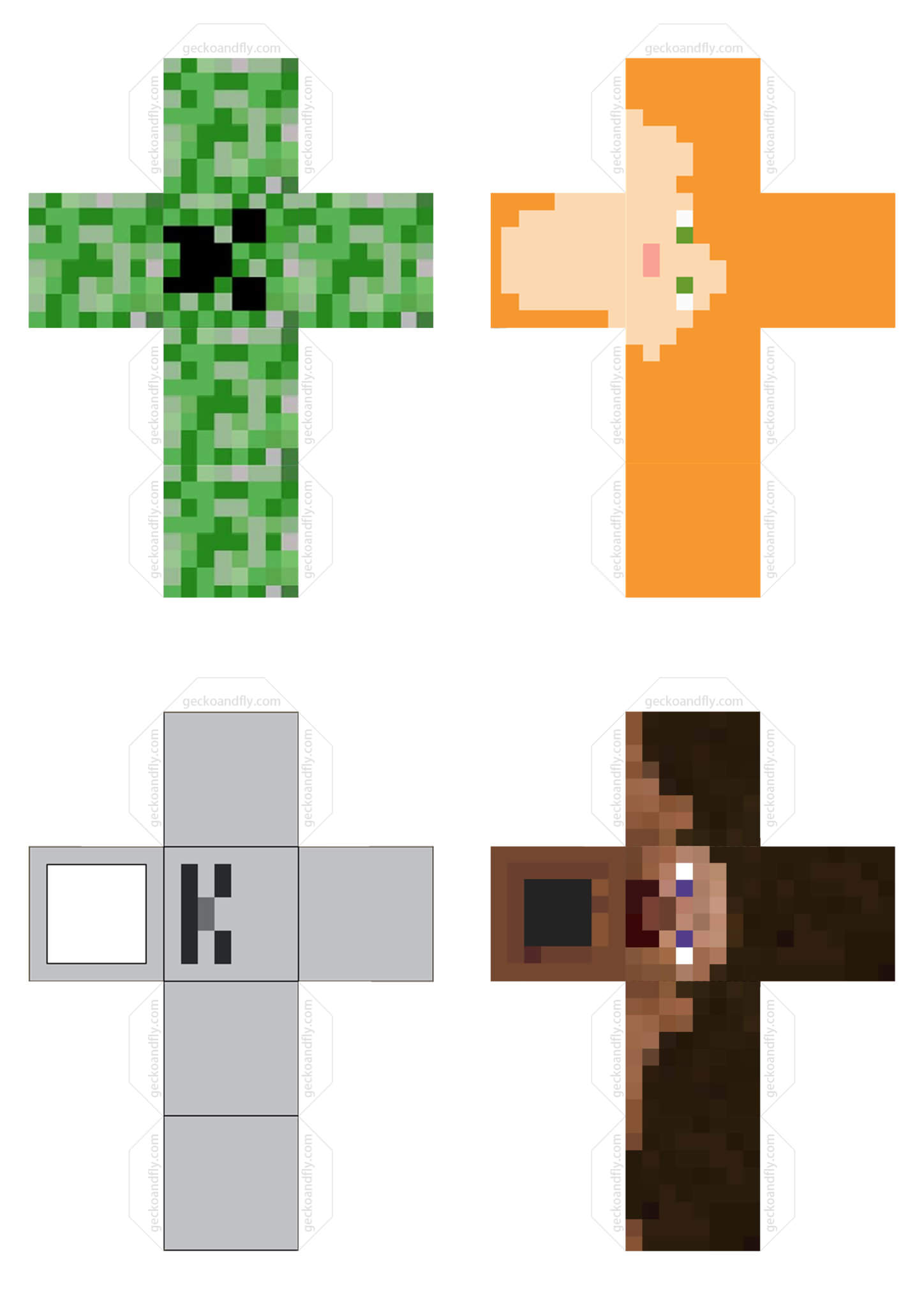 Free 24 Printable DIY Minecraft Cube Papercraft Templates