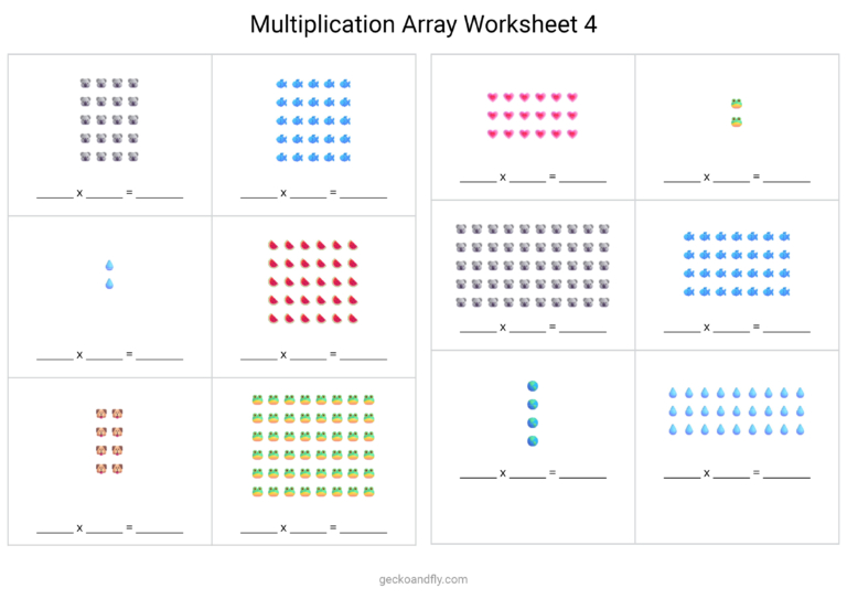 20+ Free Printable Multiplication 1-12 Worksheets, With Arrays and Tables